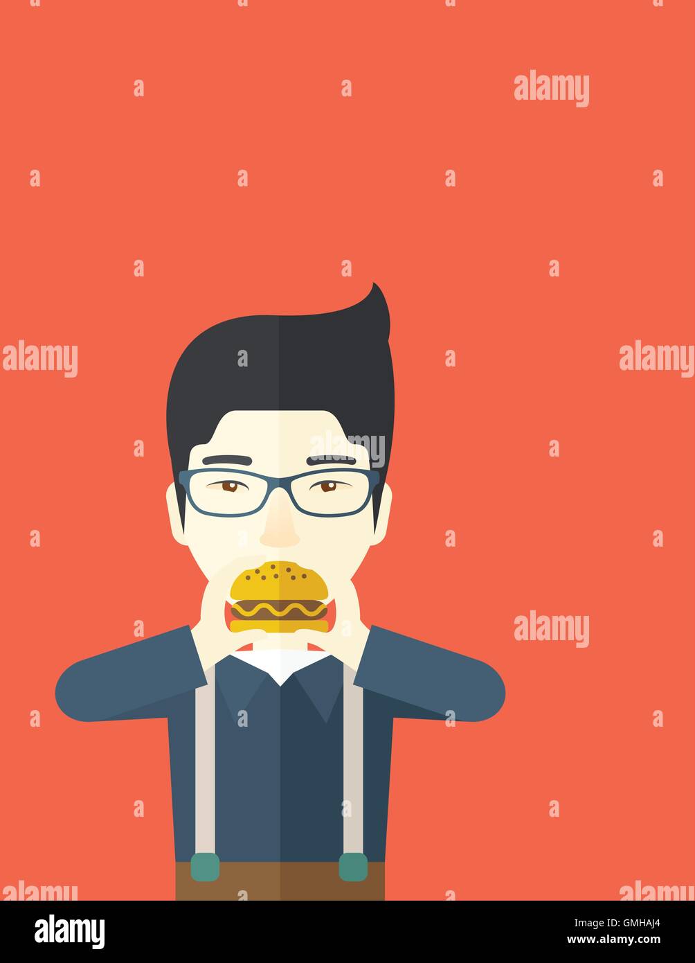 Cartoon man eating burger hi-res stock photography and images - Alamy