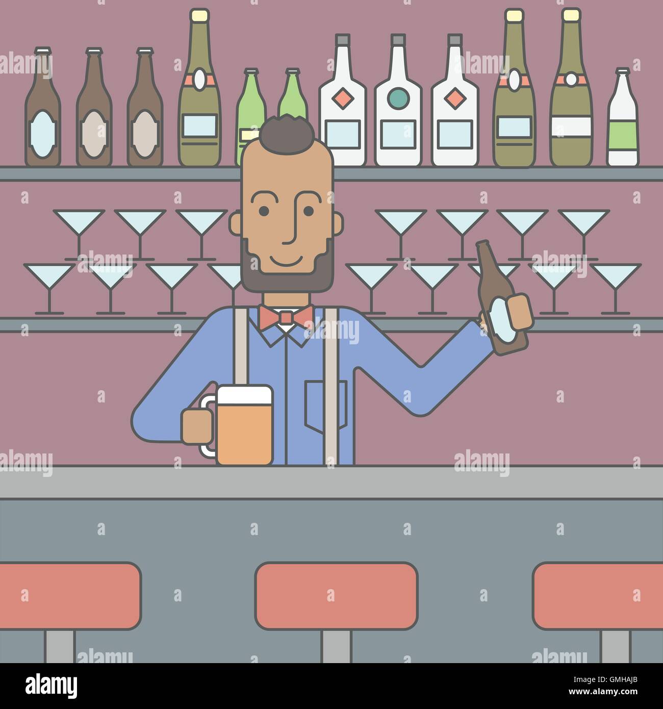 Pub barman Stock Vector Images - Alamy