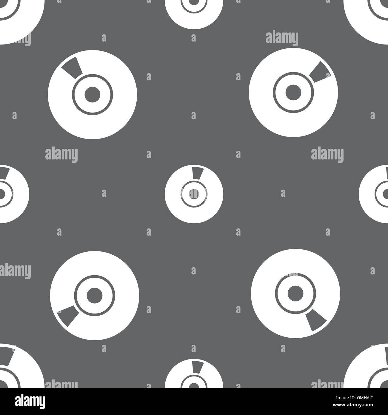CD or DVD icon sign. Seamless pattern on a gray background. Vector ...