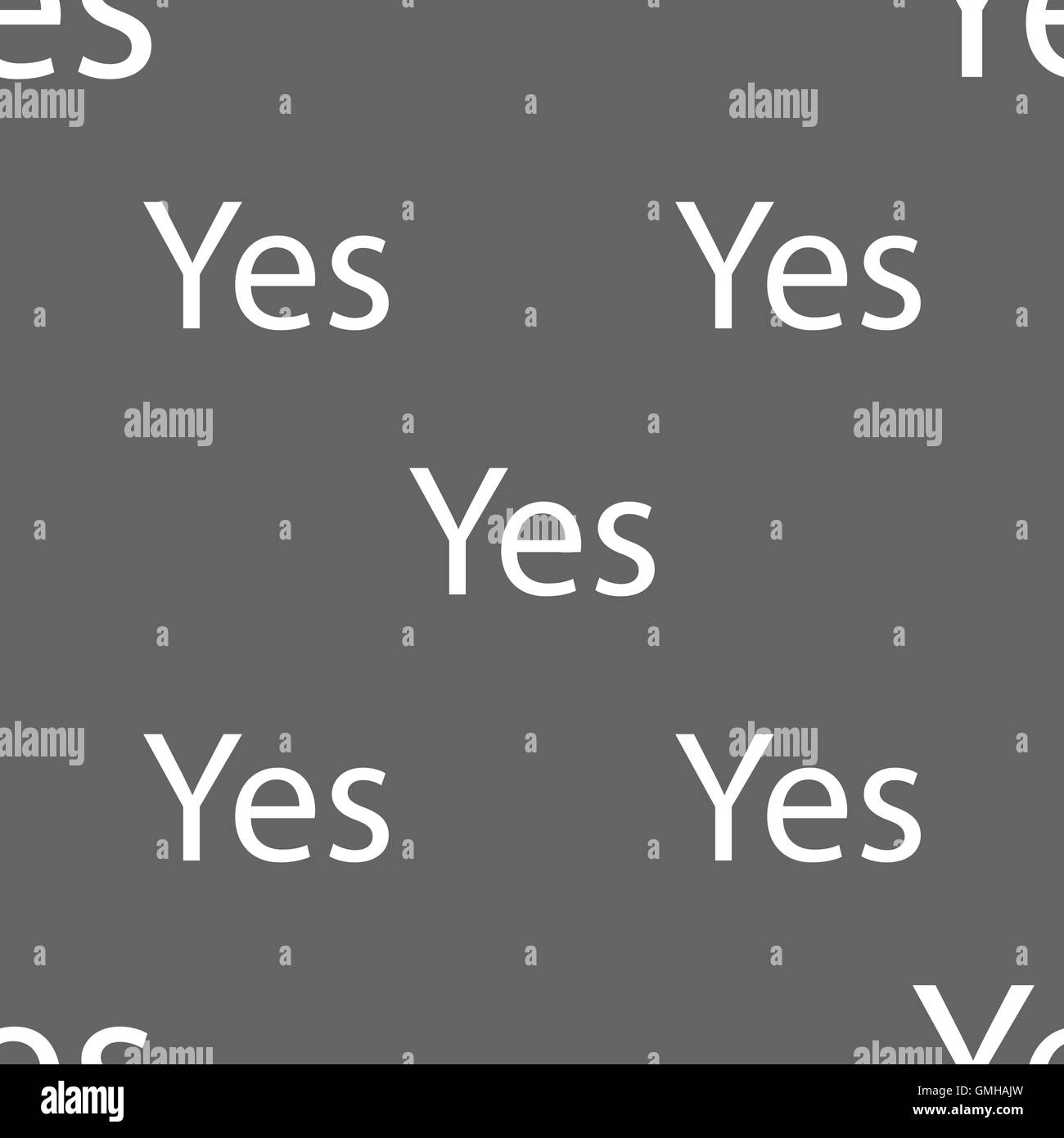 Yes sign icon. Positive check symbol. Seamless pattern on a gray ...
