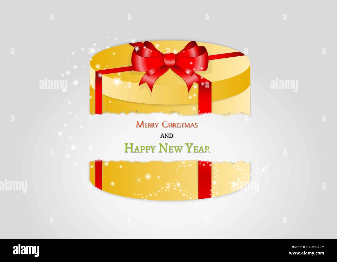 yellow broken present with red ribbon Stock Vector Image & Art - Alamy