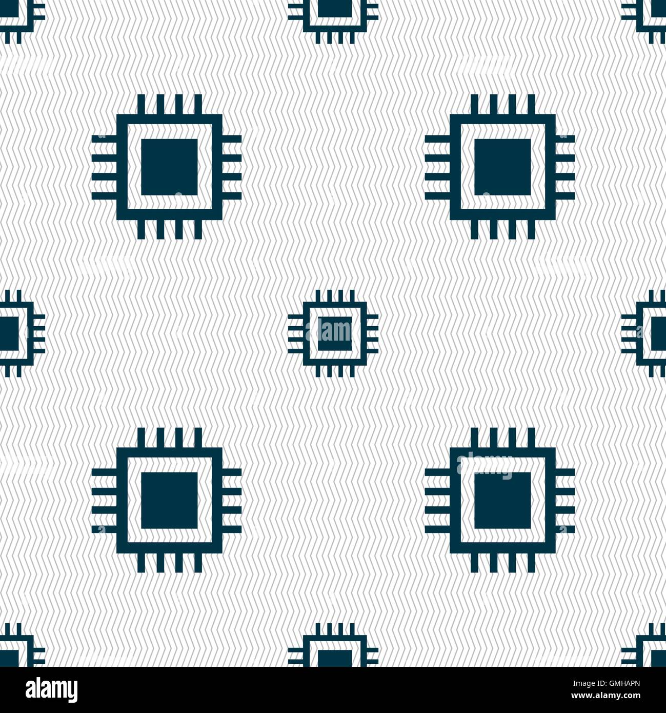 Central Processing Unit Icon. Technology scheme circle symbol. Seamless ...
