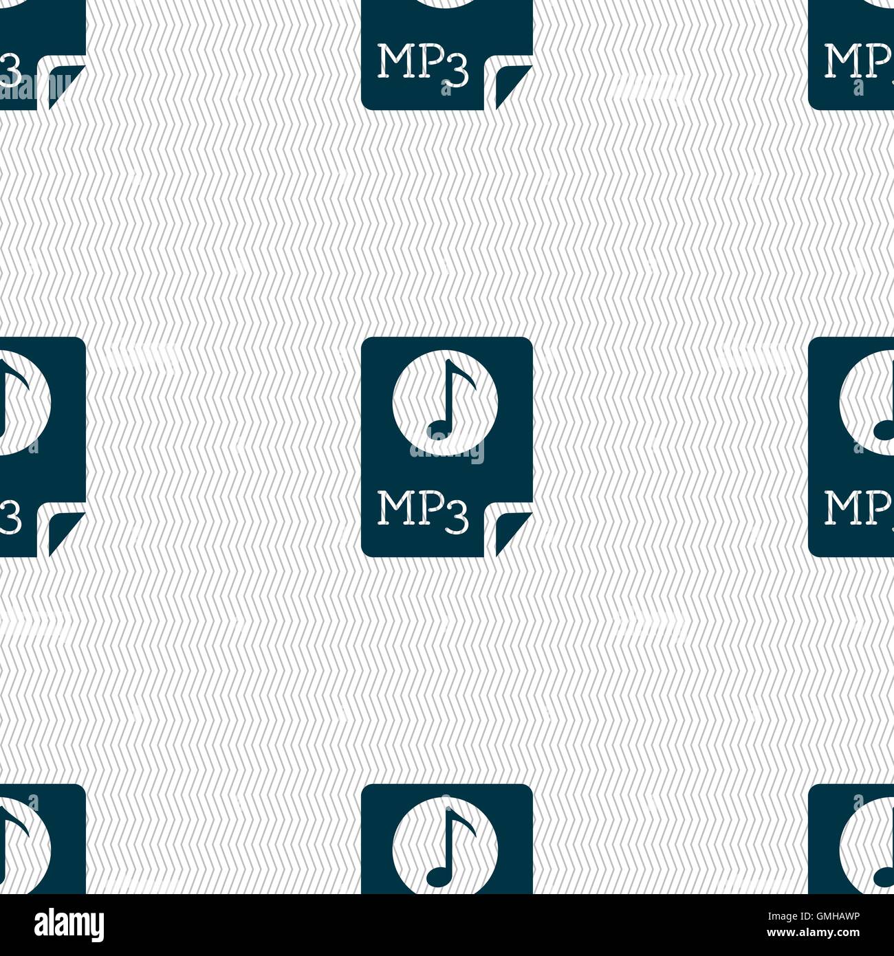 Audio, MP3 file icon sign. Seamless abstract background with geometric ...