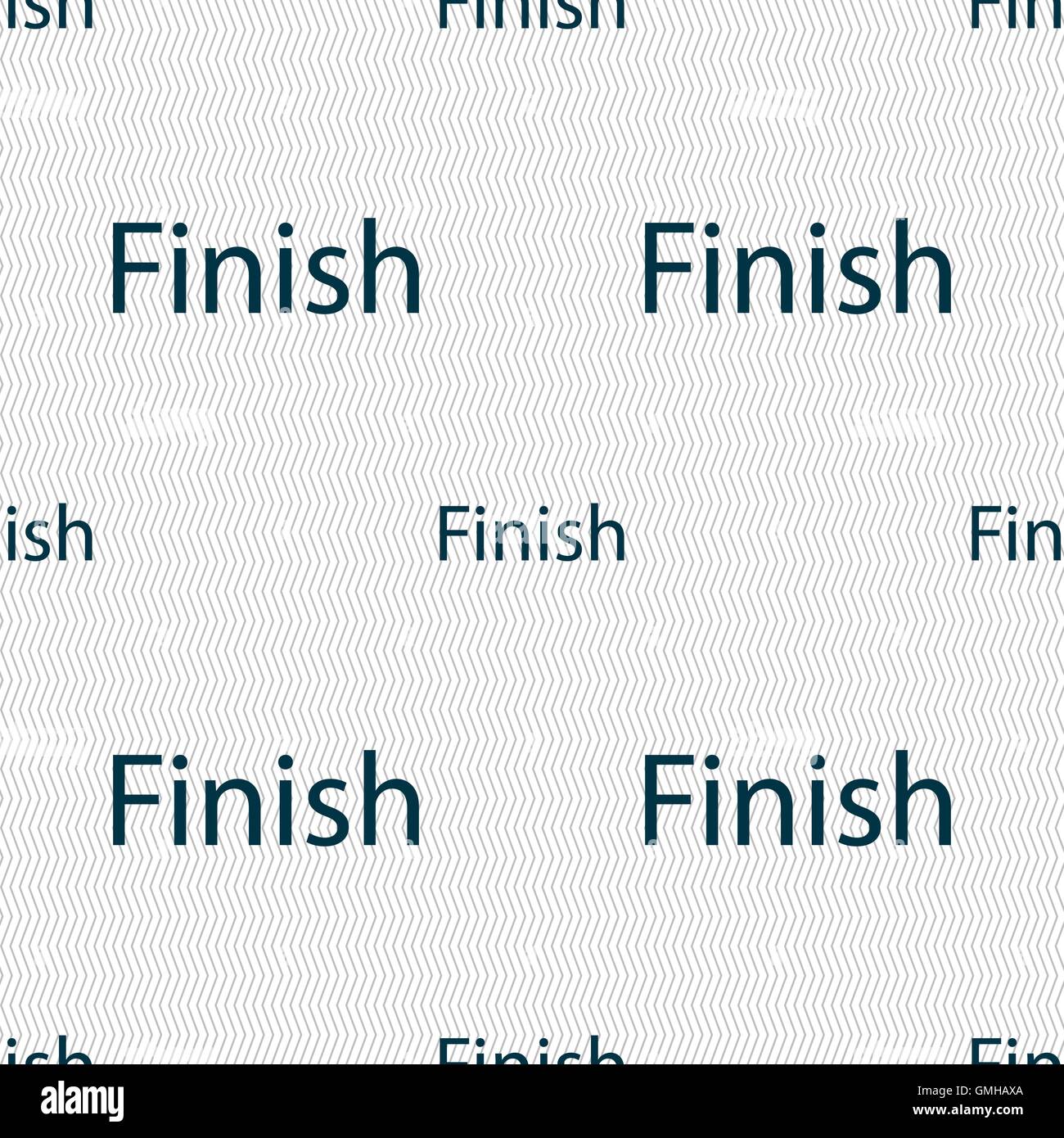 Finish sign icon. Power button. Seamless abstract background with ...