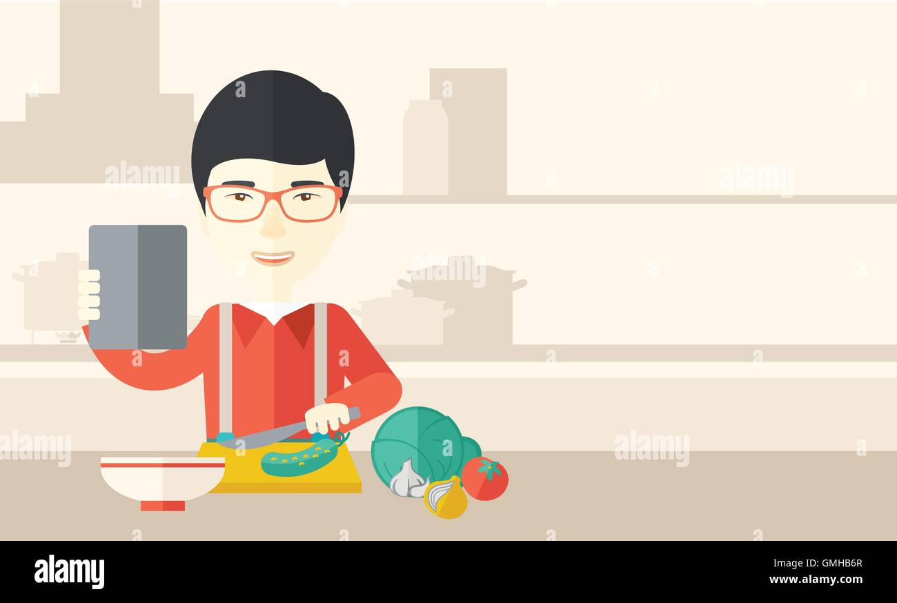 Man cooking food Stock Vector Image & Art - Alamy