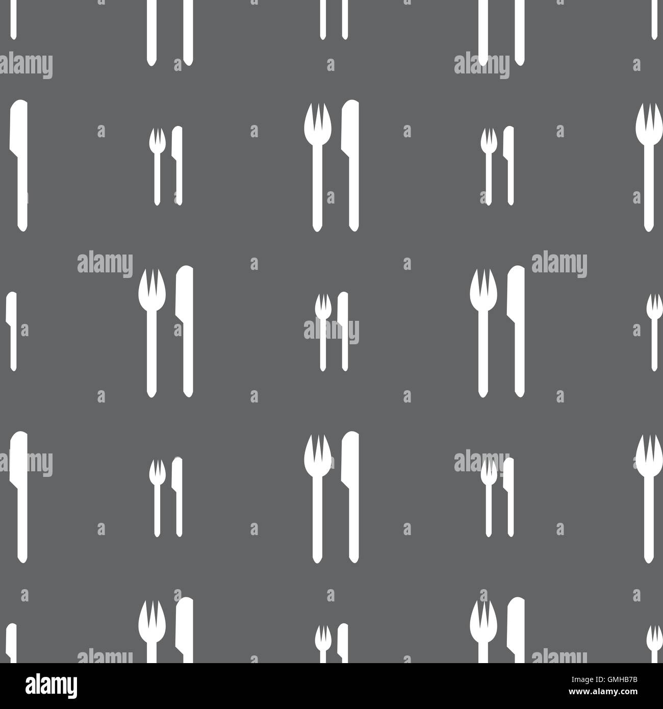 Eat sign icon. Cutlery symbol. Fork and knife. Seamless pattern on a ...
