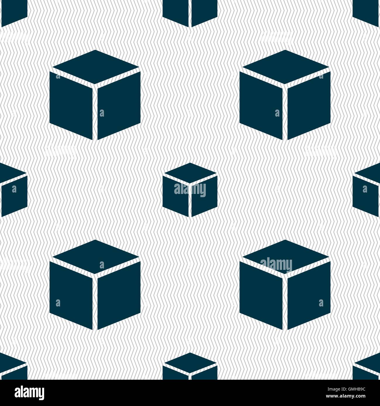 3d Cube Icon Sign Seamless Abstract Background With Geometric Shapes Vector Stock Vector Image