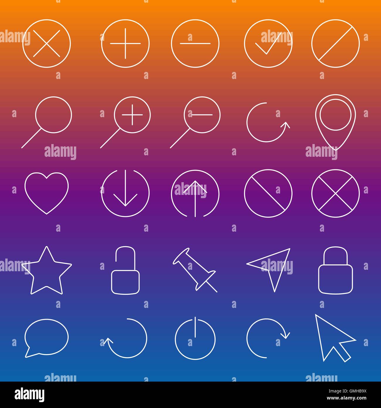 Illustration set flat line hi-res stock photography and images - Alamy