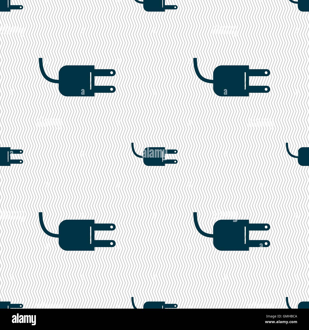 Electric plug sign icon. Power energy symbol. Seamless abstract ...