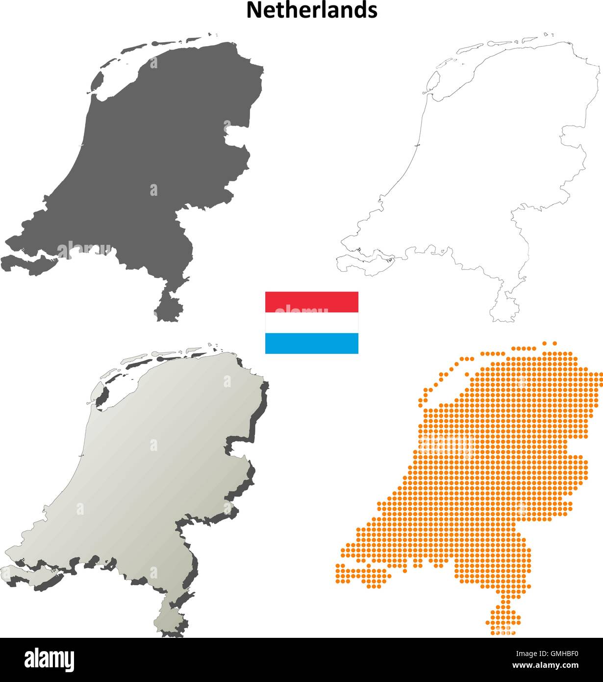 Netherlands outline map set Stock Vector Image & Art - Alamy