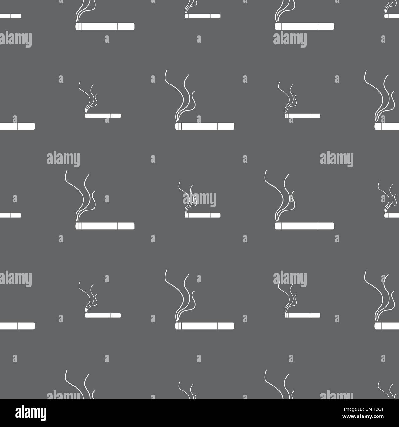 Smoking sign icon. Cigarette symbol. Seamless pattern on a gray ...