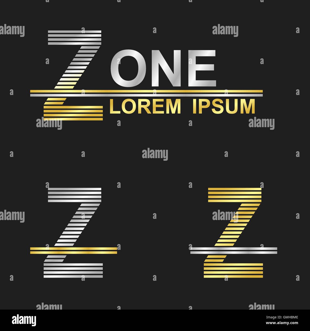 Metallic business symbol font design - letter Z (zone Stock Vector ...