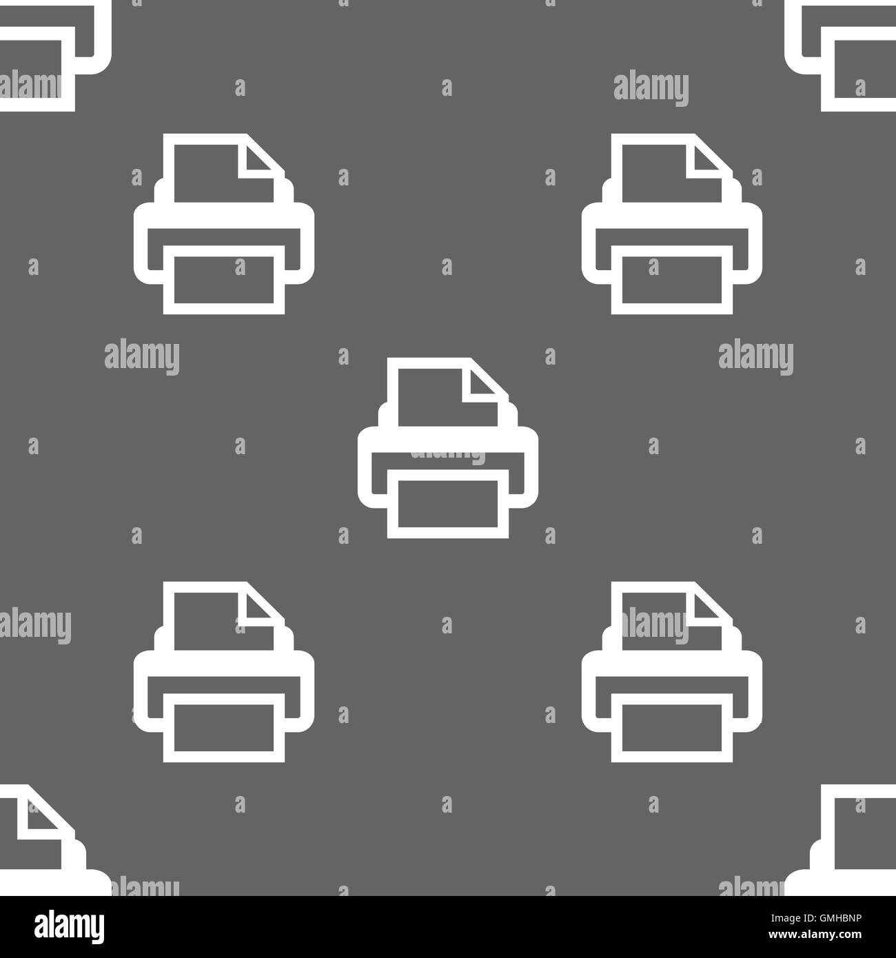 Print sign icon. Printing symbol. Seamless pattern on a gray background ...