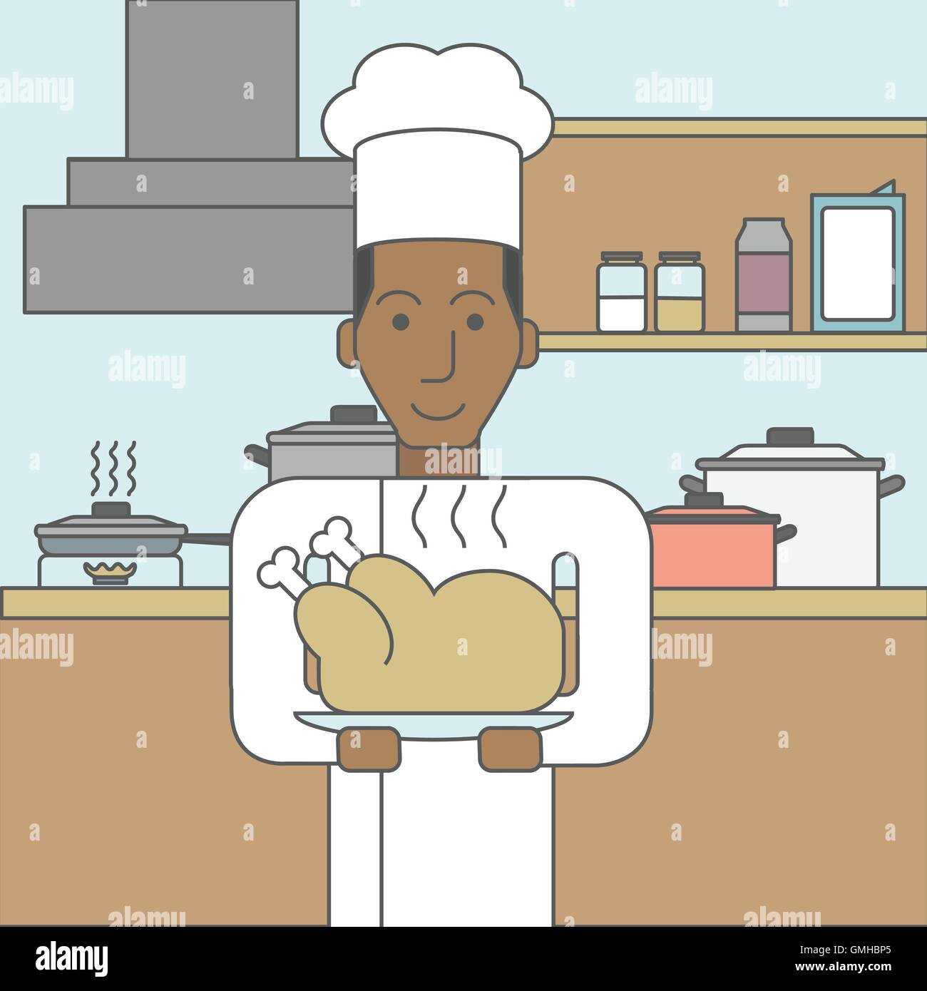 Cook with chicken Stock Vector Image & Art - Alamy