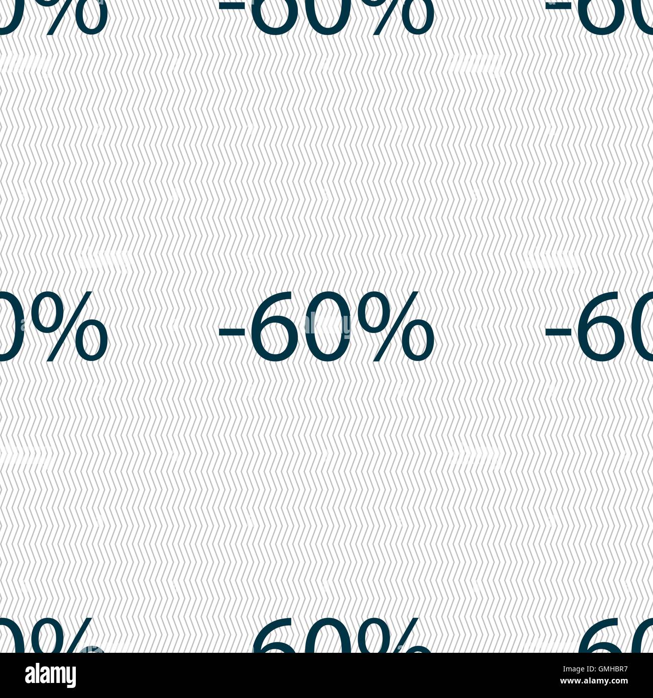 60 percent discount sign icon. Sale symbol. Special offer label ...