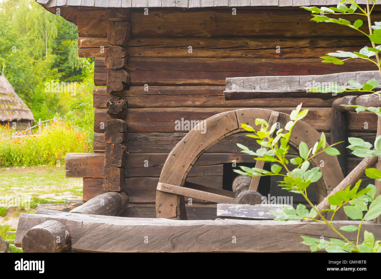 Retro wooden watermill hi-res stock photography and images - Alamy
