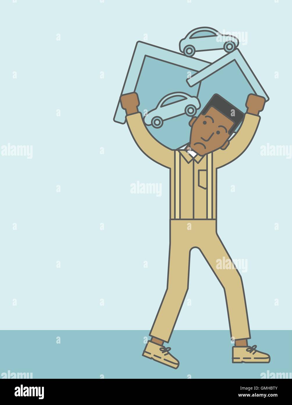 Man carrying house and car Stock Vector Image & Art - Alamy