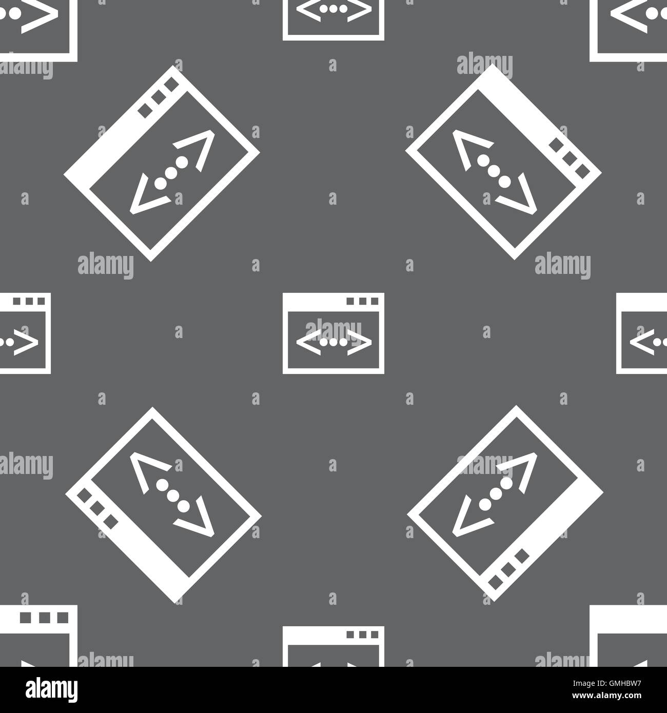 Code sign icon. Programmer symbol. Seamless pattern on a gray background. Vector Stock Vector ...