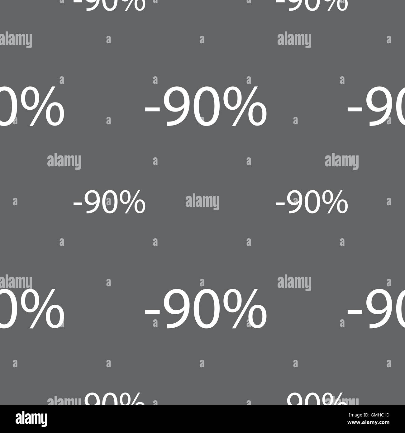 90 percent discount sign icon. Sale symbol. Special offer label ...