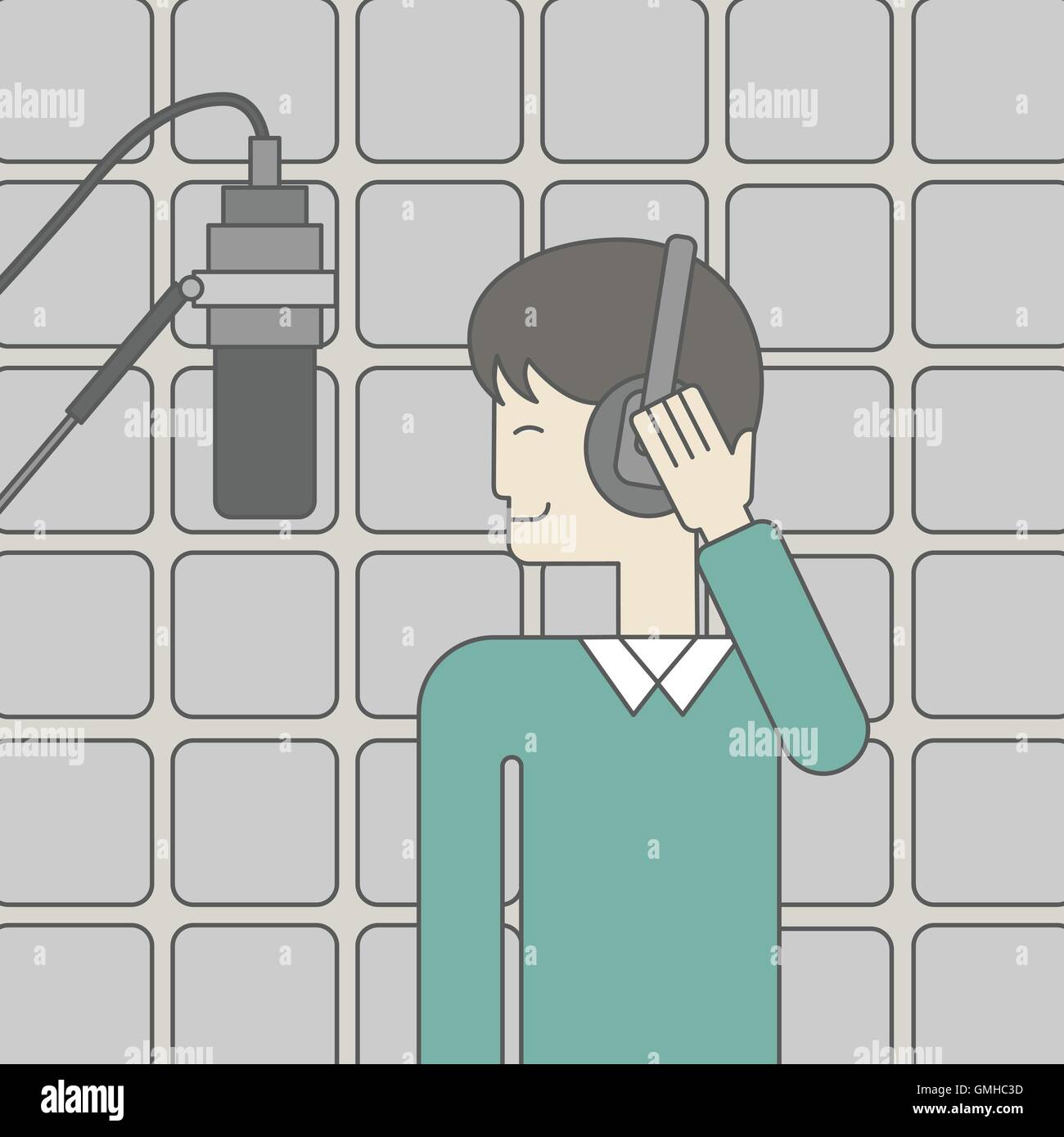 Recording studio headphone mic Stock Vector Images - Alamy