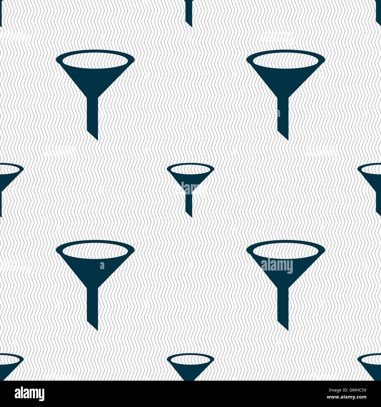 Funnel icon sign. Seamless abstract background with geometric shapes ...