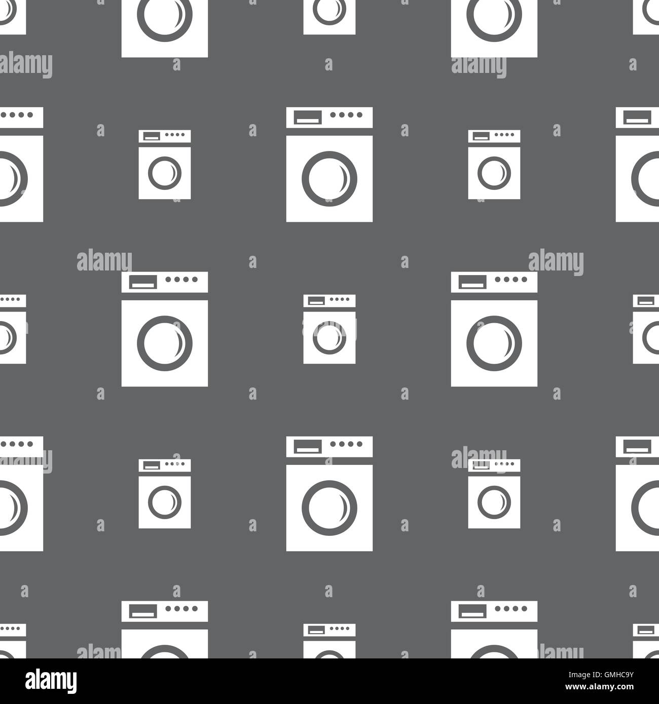 washing machine icon sign. Seamless pattern on a gray background ...