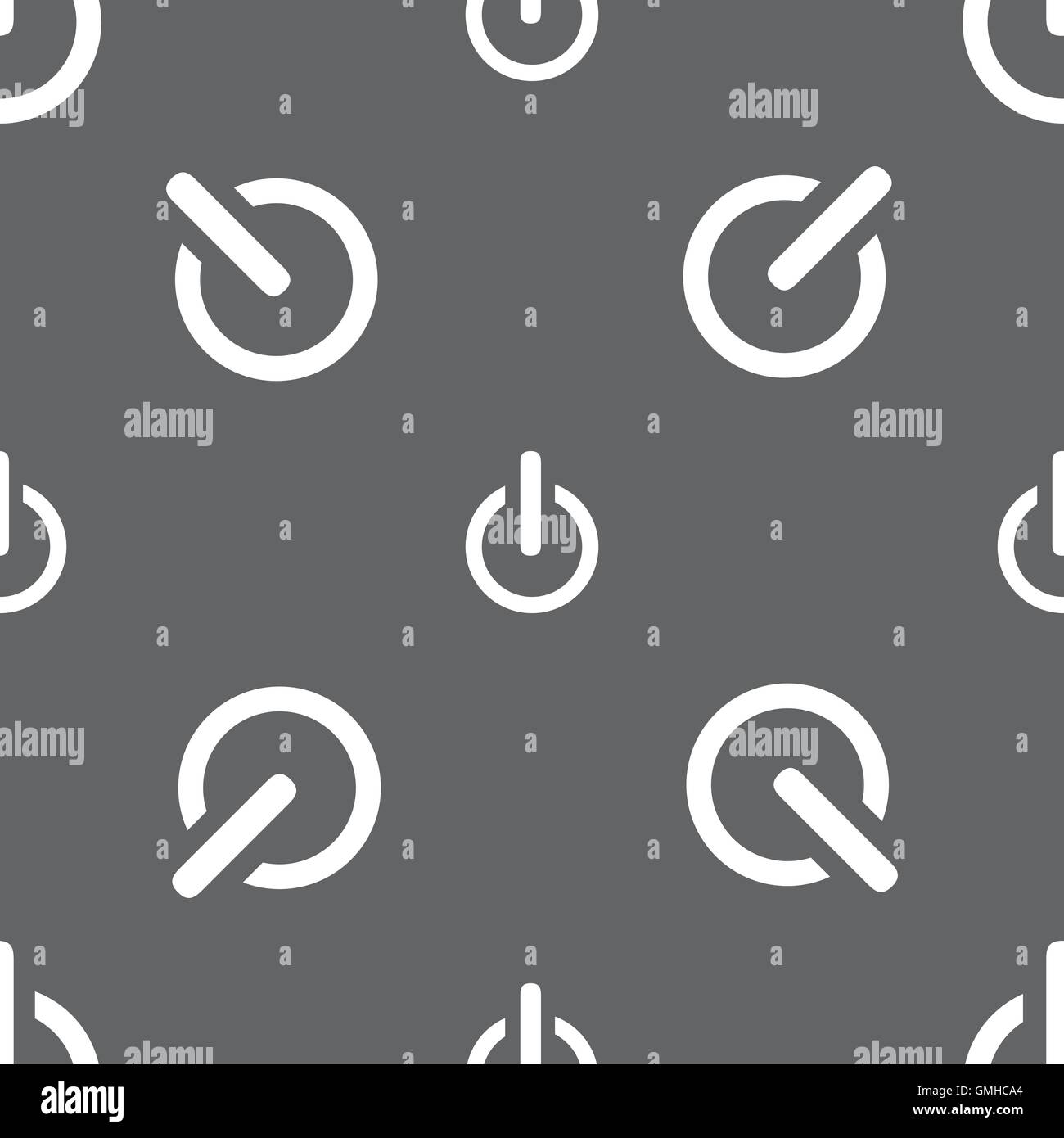 Power sign icon. Switch symbol. Seamless pattern on a gray background ...