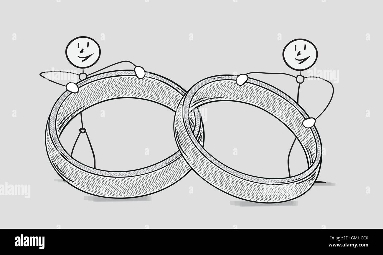 two persons holding rings Stock Vector Image & Art - Alamy