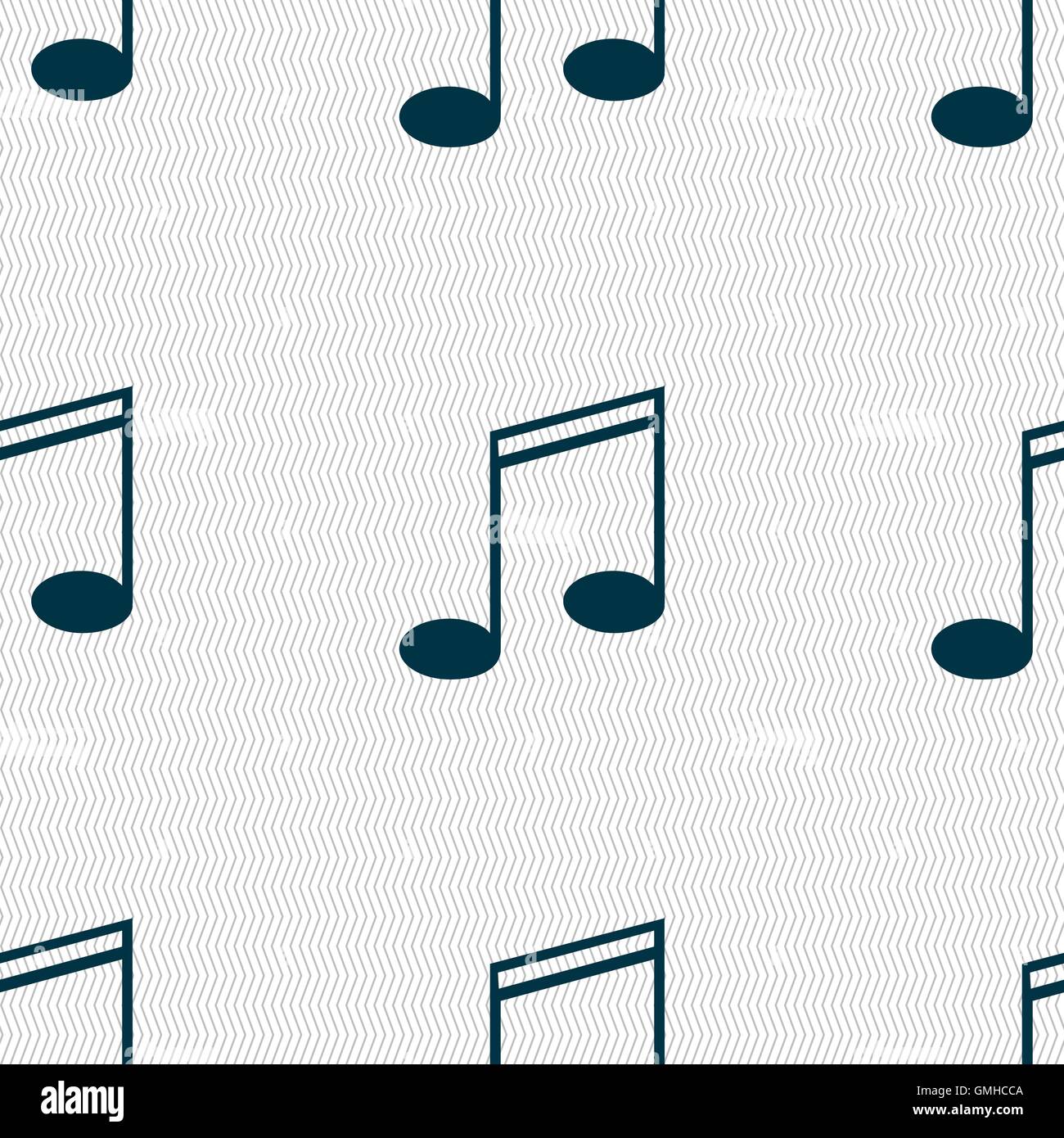 Music note sign icon. Musical symbol. Seamless abstract background with ...