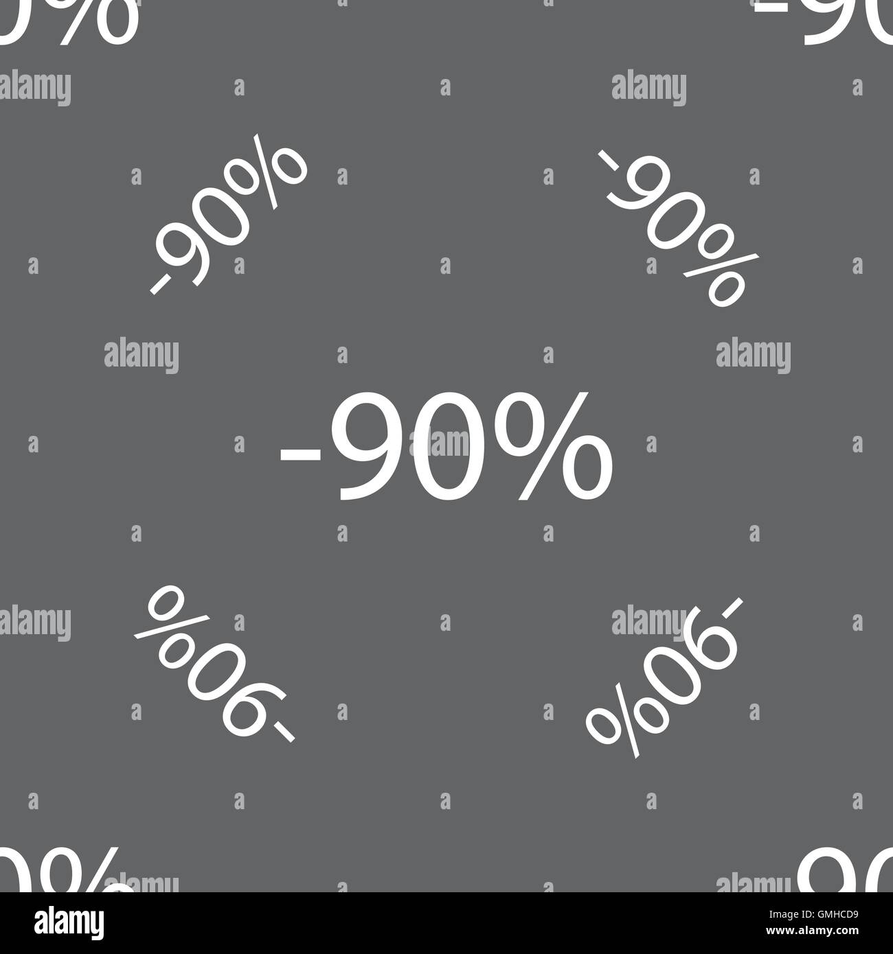 90 percent discount sign icon. Sale symbol. Special offer label ...