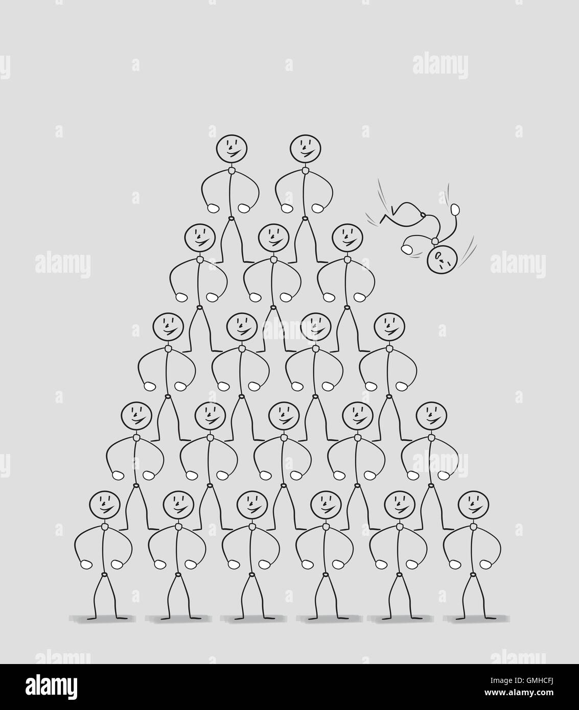 Human pyramid fall hi-res stock photography and images - Alamy