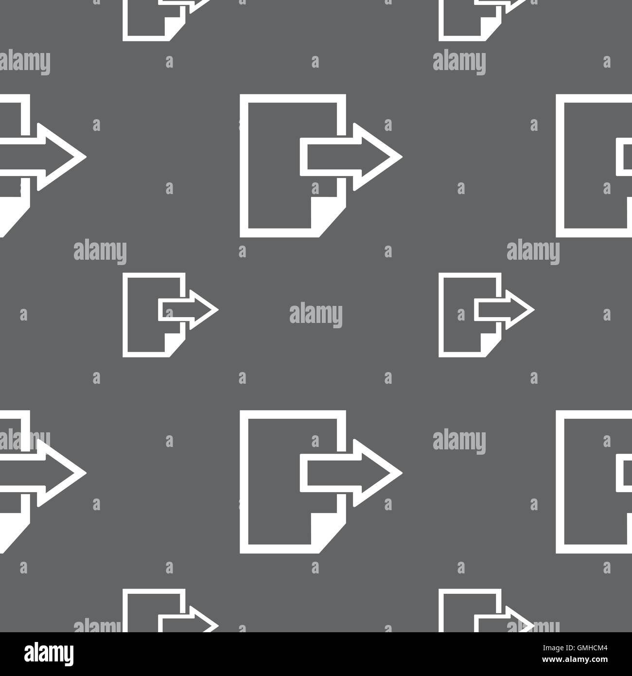 Export file icon. File document symbol. Seamless pattern on a gray ...
