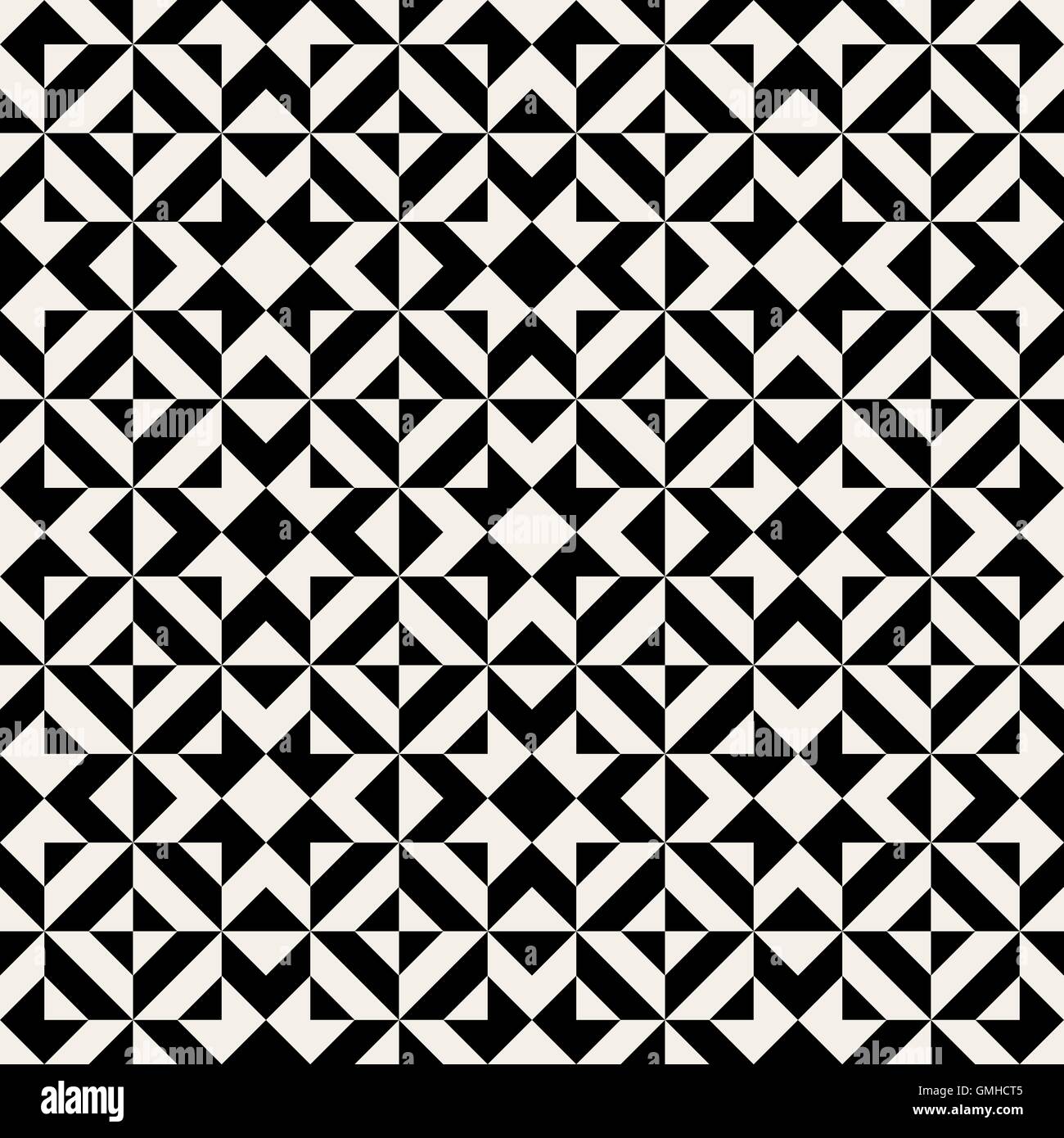 Vector Seamless Black And White Ethnic Square Pattern Stock Vector ...
