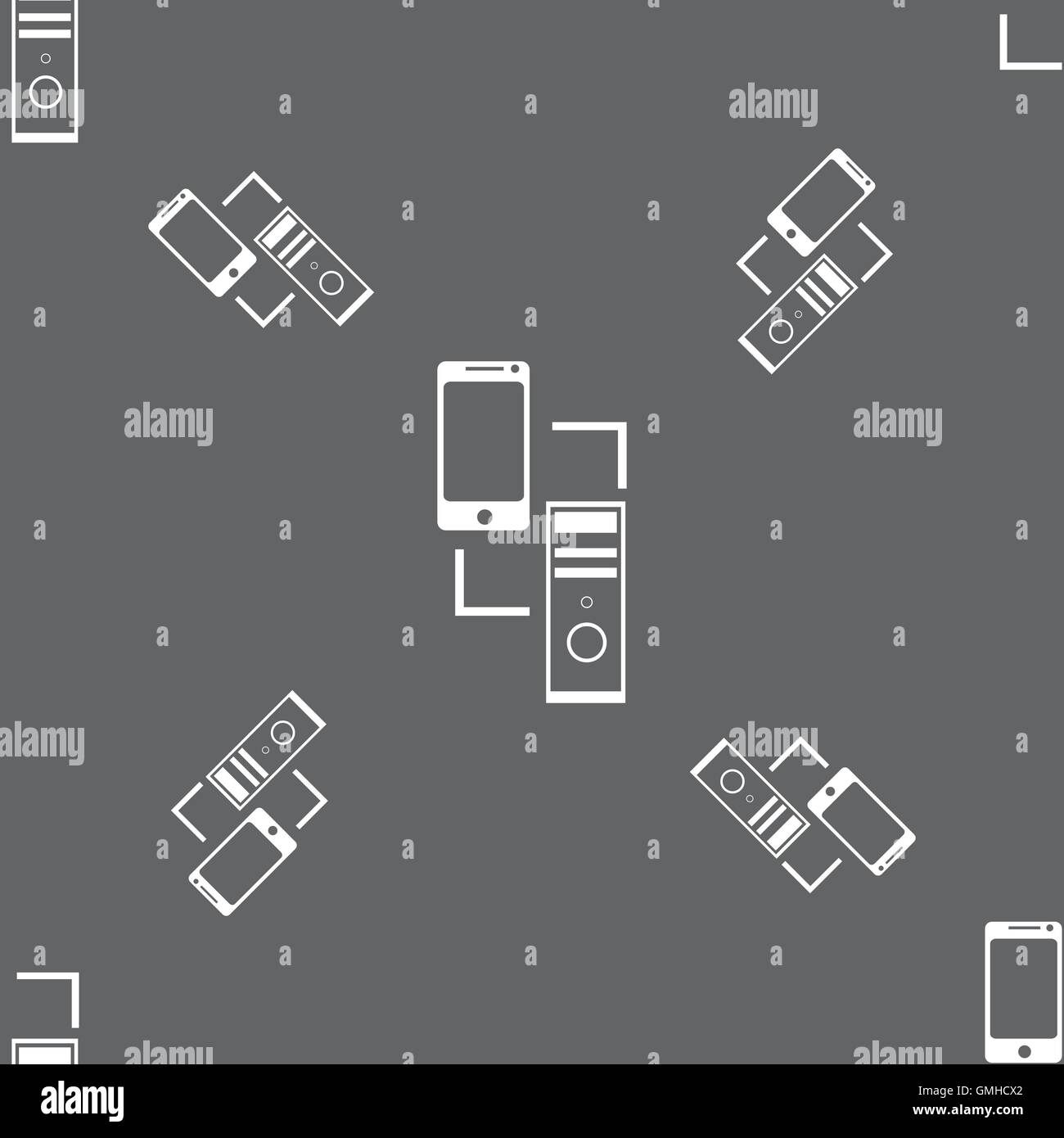 Synchronization sign icon. communicators sync symbol. Data exchange ...