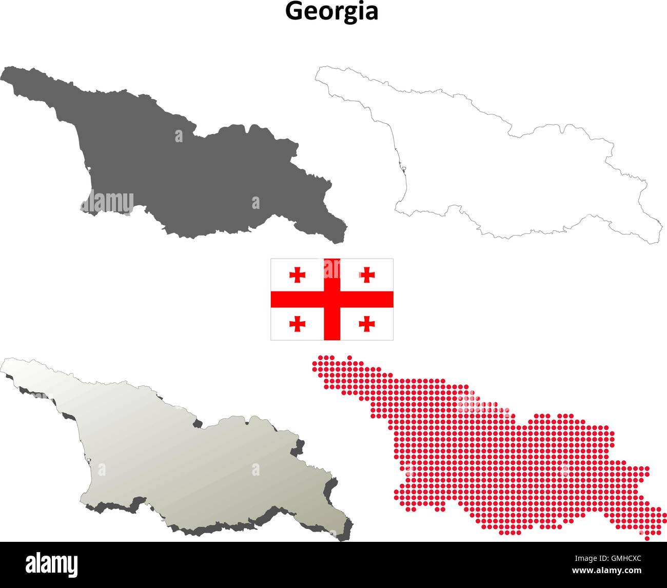 Georgia outline map set Stock Vector Image & Art - Alamy