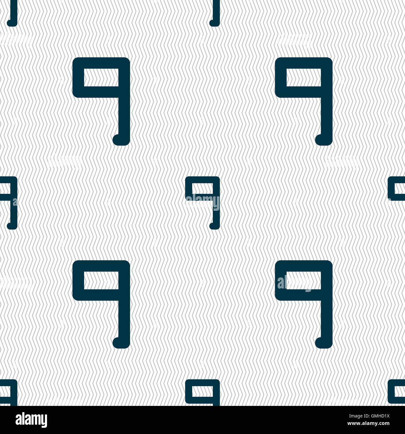 number Nine icon sign. Seamless abstract background with geometric ...