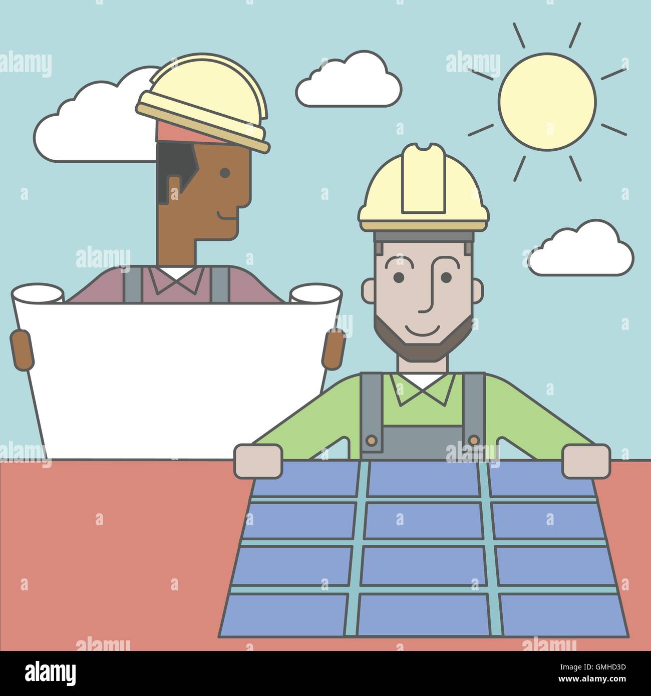 Power line workers Stock Vector Images - Alamy