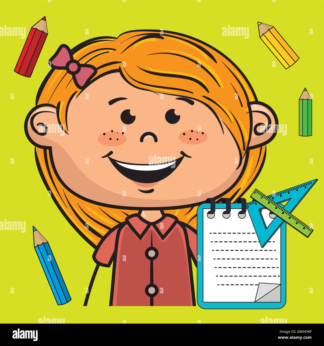 Cartoon notebook orange spiral design hi-res stock photography and ...