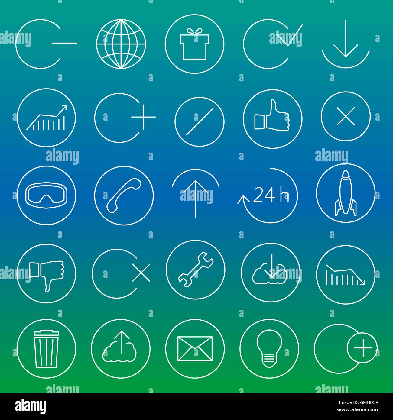 Set of linear universal icons, vector illustration Stock Vector Image ...