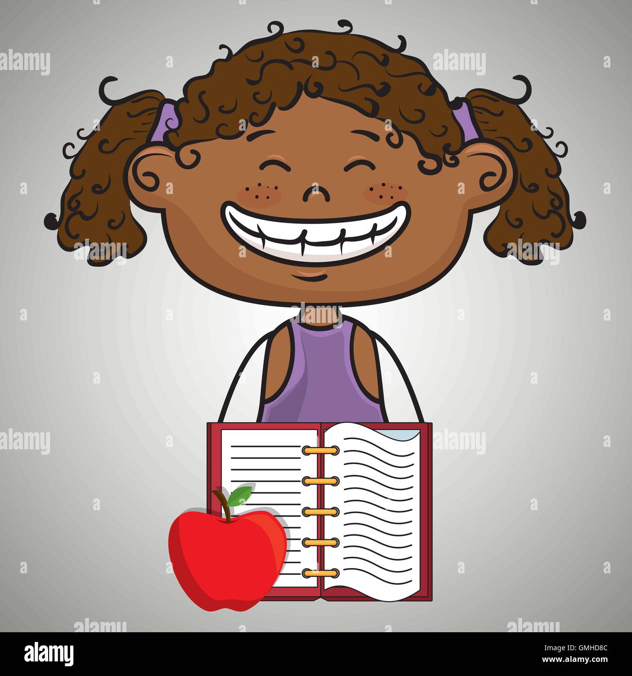 cartoon girl notebook icon Stock Vector Image & Art - Alamy