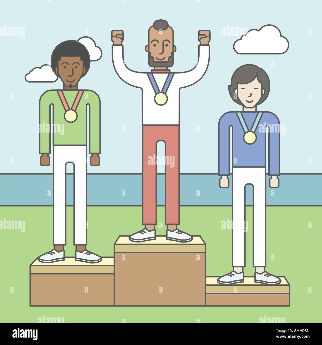 Asian and american athlete competition Stock Vector Images - Alamy