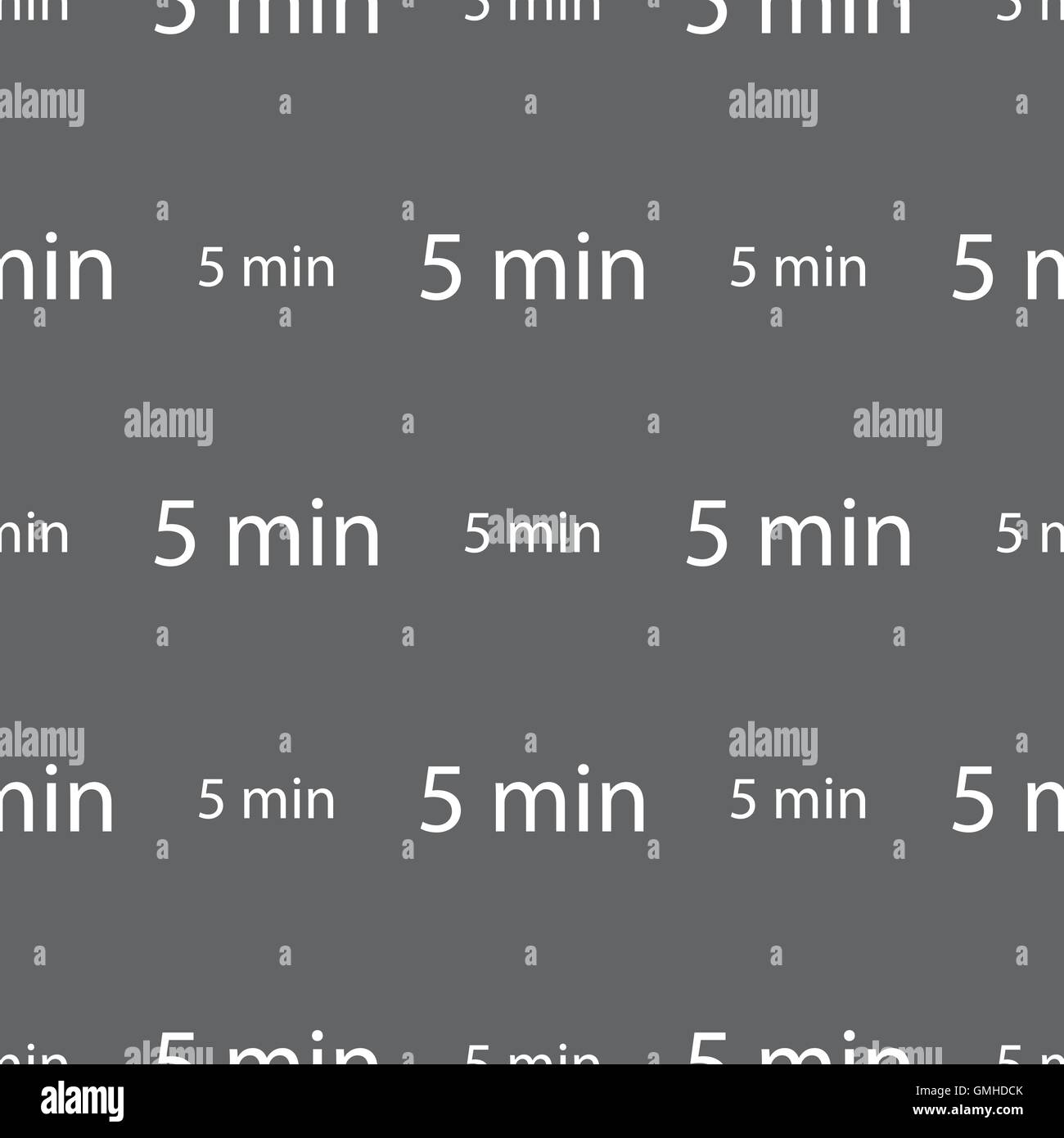 Five minutes sign icon. Seamless pattern on a gray background. Vector ...