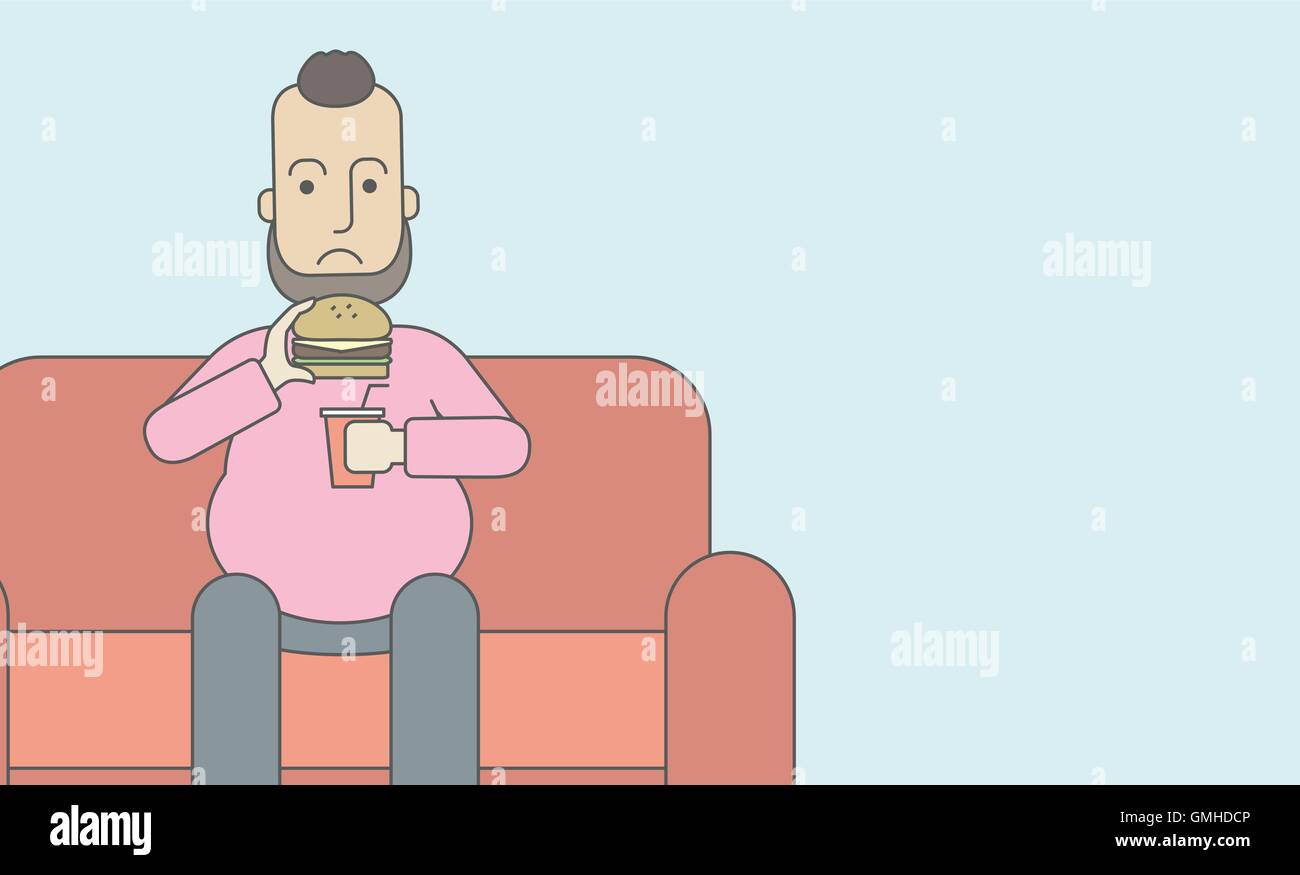 Cartoon man eating burger hi-res stock photography and images - Alamy