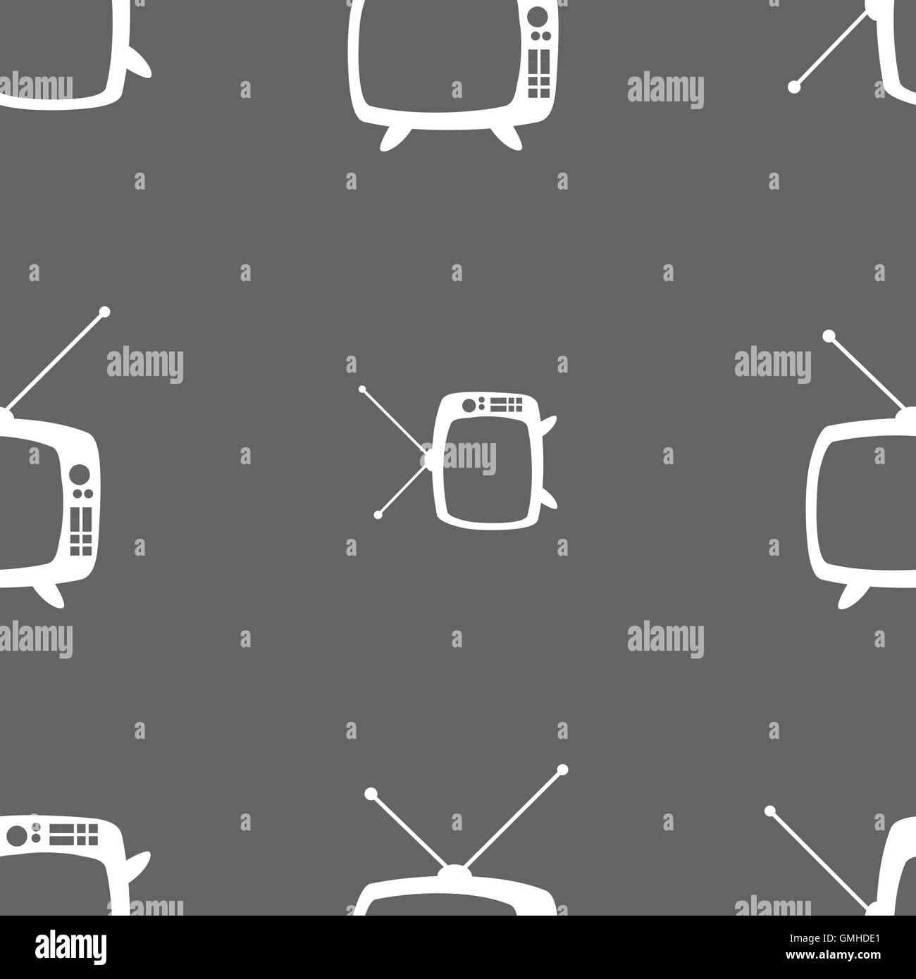 Retro TV mode sign icon. Television set symbol. Seamless pattern on a ...