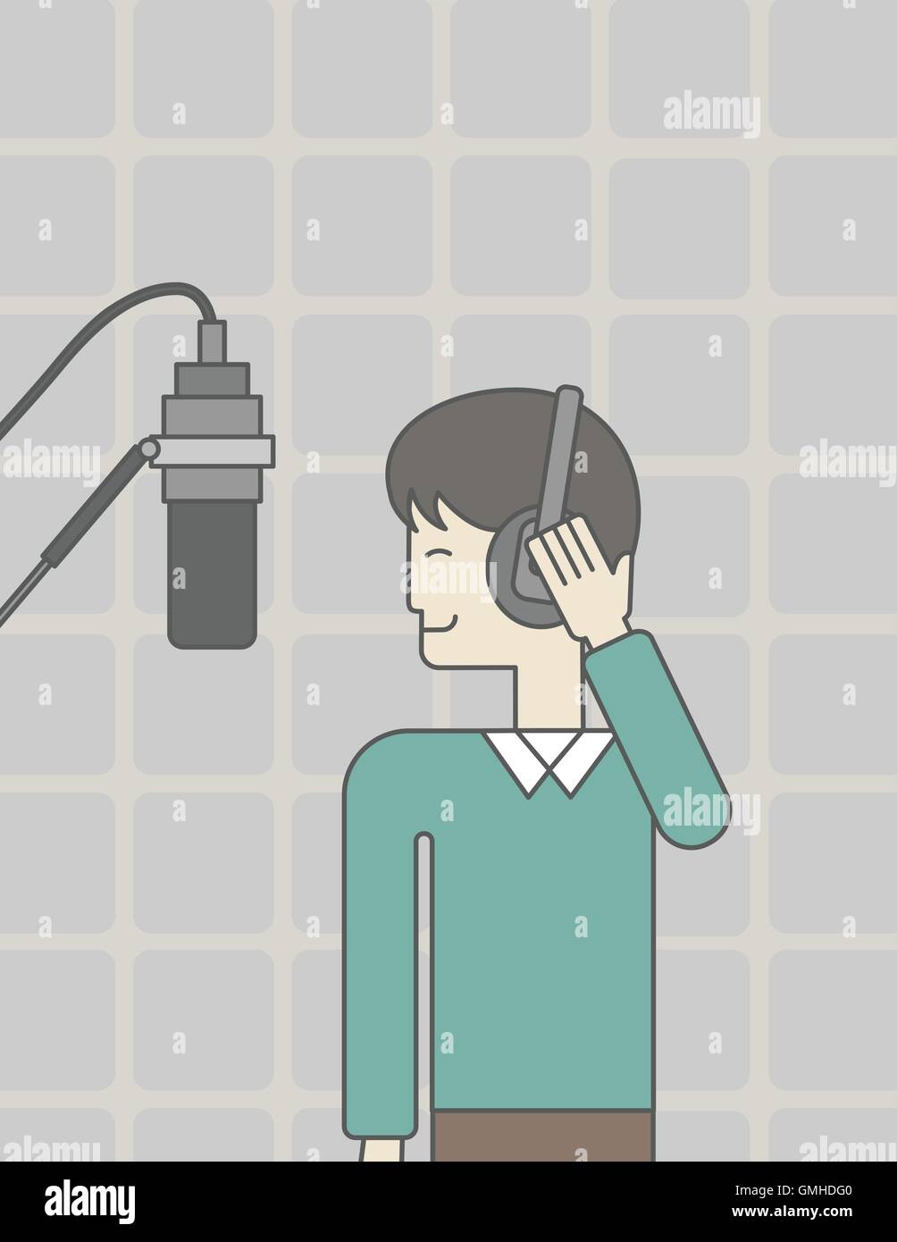 Singer in music recording studio Stock Vector Images - Alamy