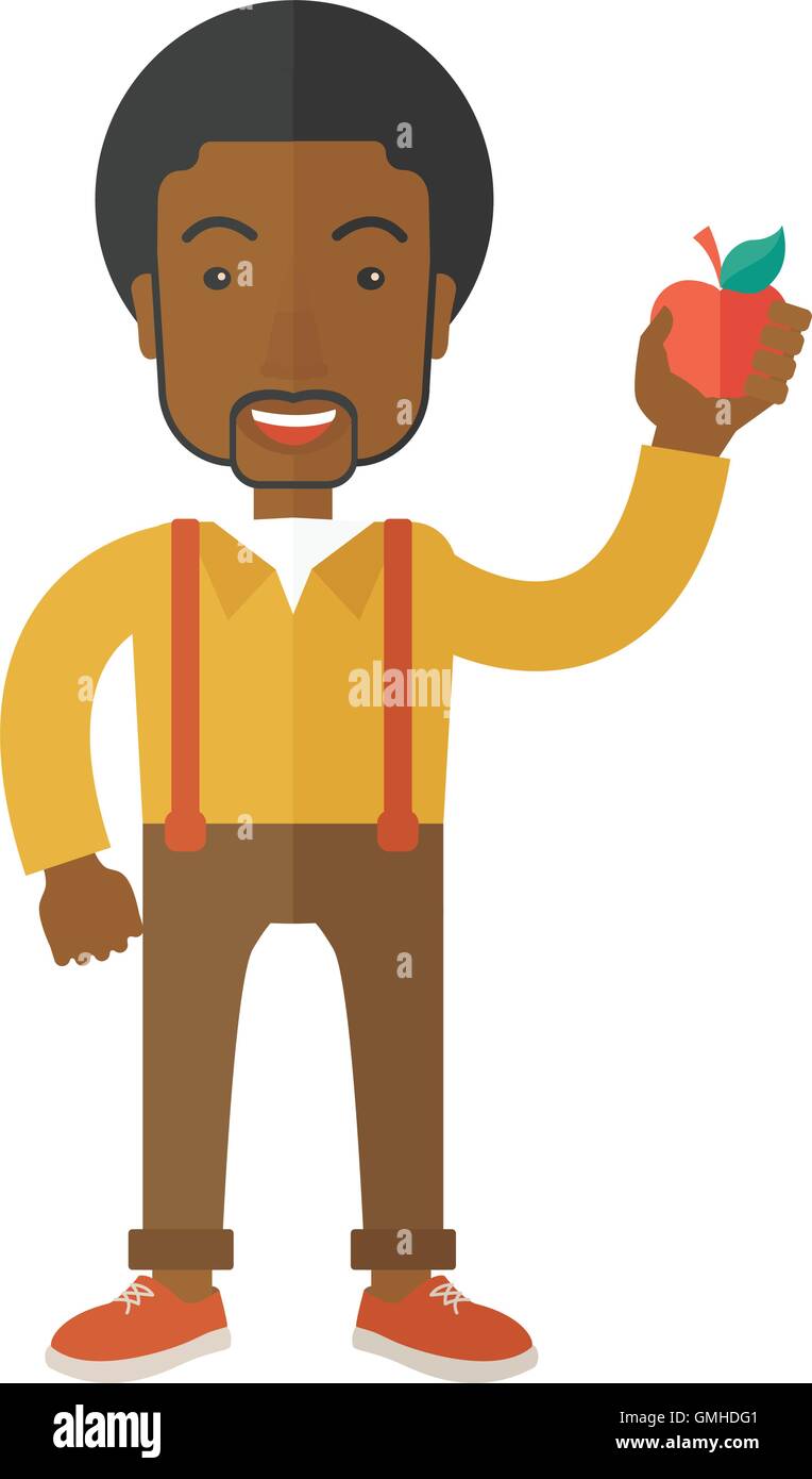 Man holding apple Stock Vector Image & Art - Alamy