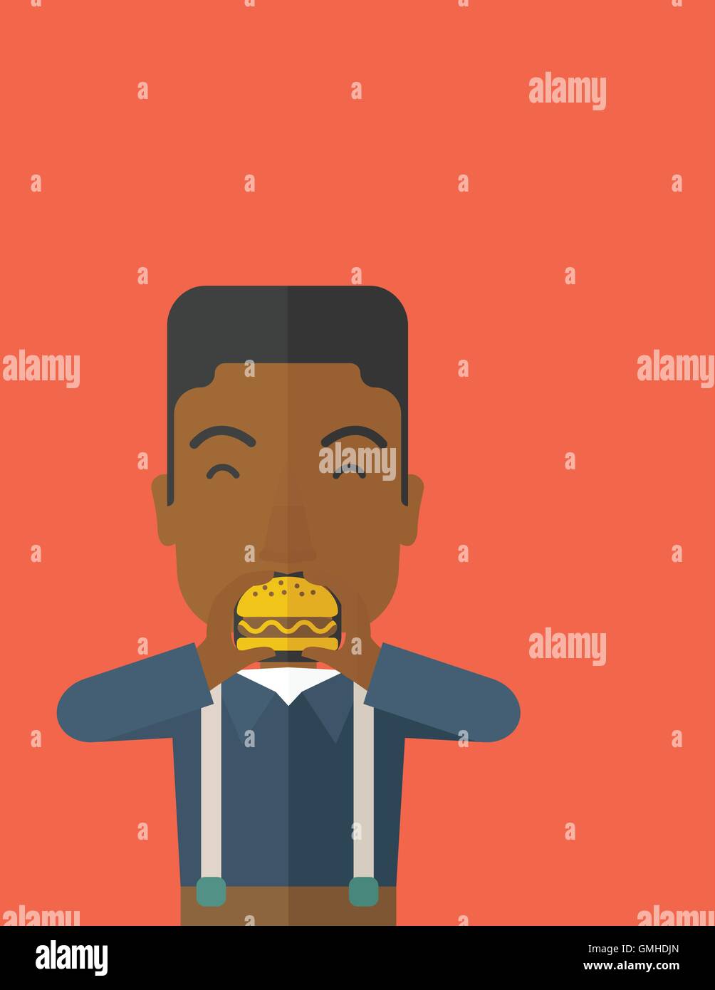 Man eating hamburger Stock Vector Image & Art - Alamy