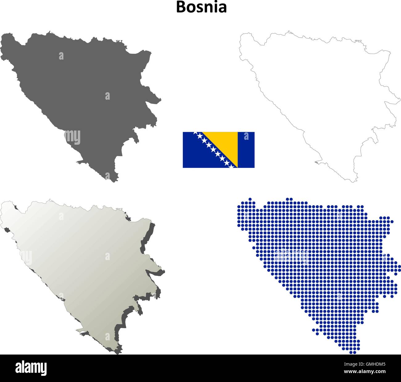 Bosnia and Herzegovina outline map set Stock Vector Image & Art - Alamy