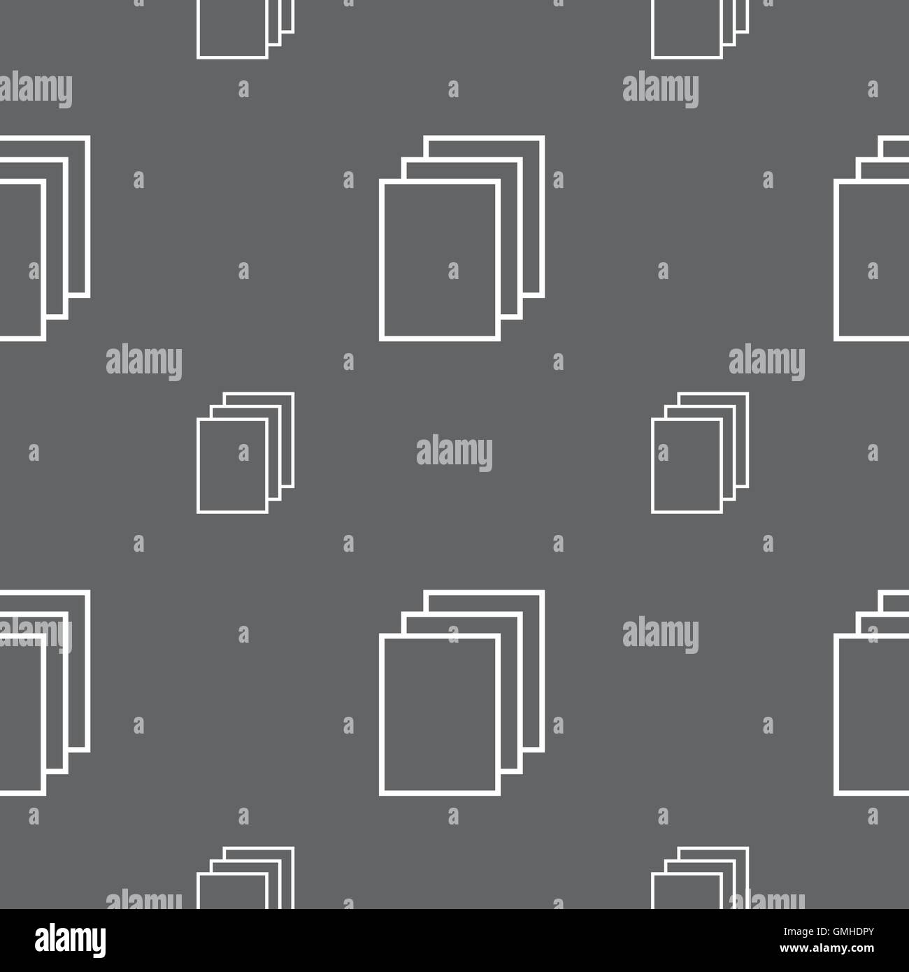 Copy File Sign Icon Duplicate Document Symbol Seamless Pattern On A Gray Background Vector