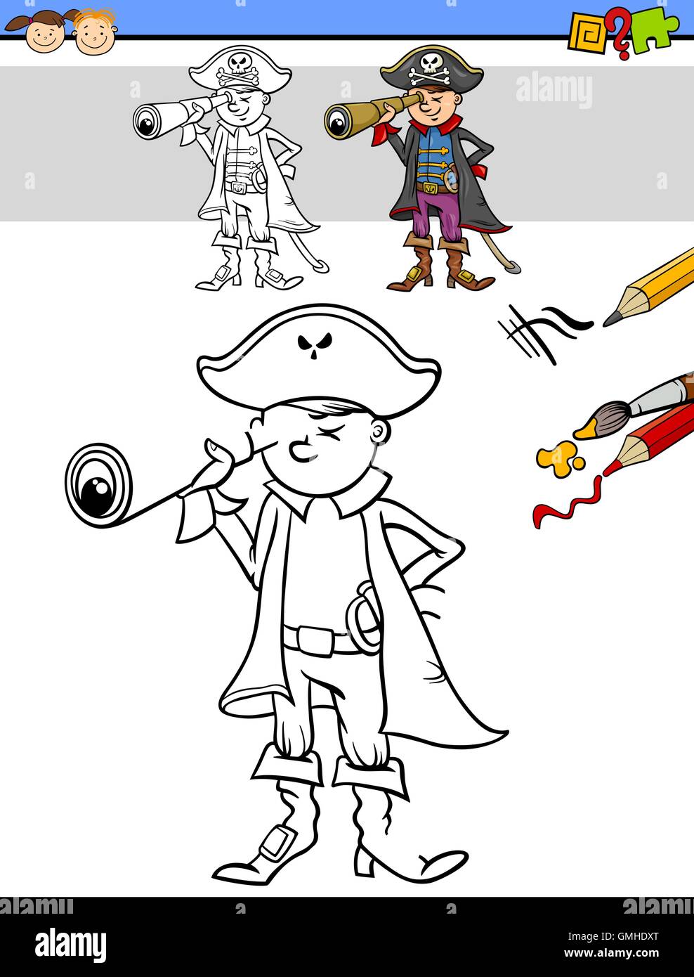 preschool drawing and coloring task Stock Vector Image & Art - Alamy